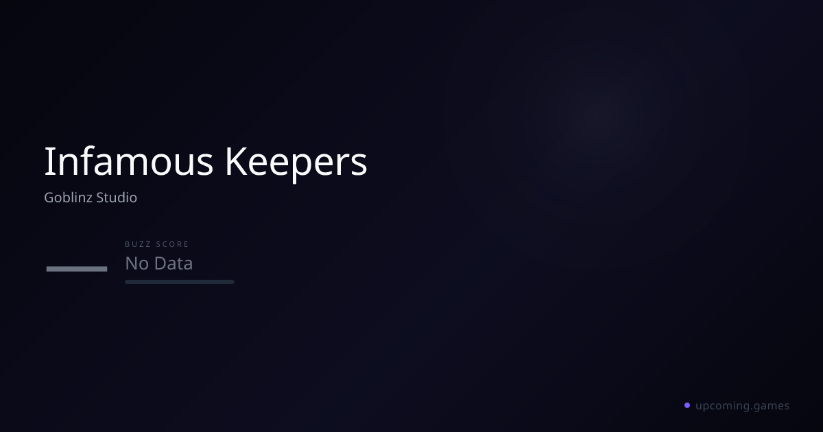 Infamous Keepers — Buzz Score & Release Info | upcoming.games